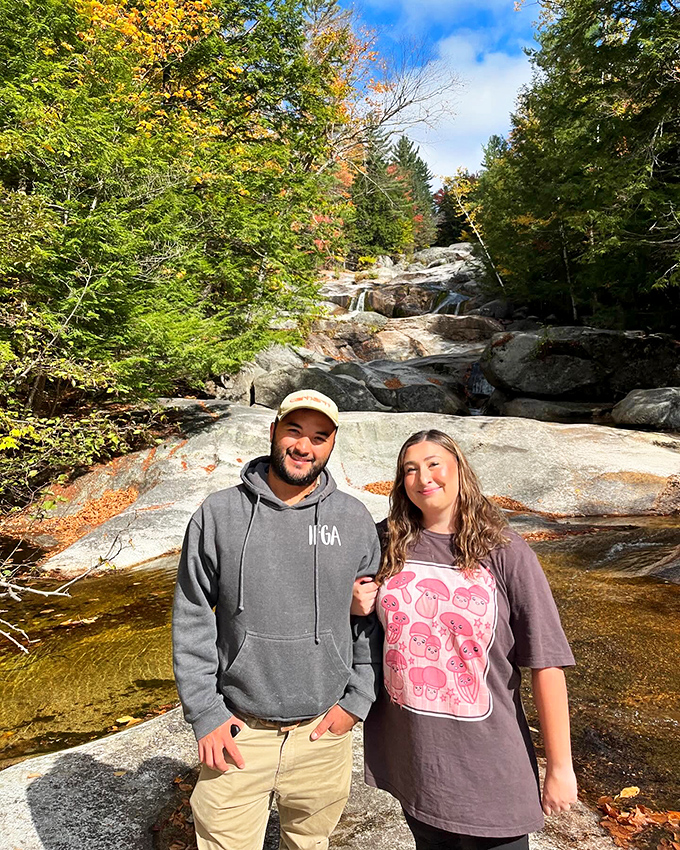 Love in the great outdoors. These two look happier than squirrels who've found an unguarded bird feeder.