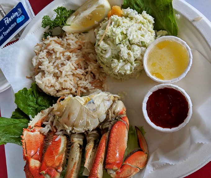 A feast fit for Poseidon himself! This crab meal is so fresh, you can almost hear the waves crashing in the background.