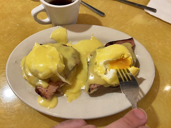Eggs Benedict: where eggs dress up fancier than most of us do for work. It's breakfast with a promotion!
