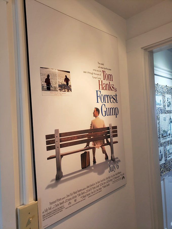 Run, Forrest, run... to Marshall Point! The lighthouse's claim to Hollywood fame is celebrated with this nostalgic movie poster.