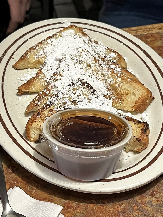 French toast fit for Marie Antoinette herself. Let them eat cake? More like let them eat this pillowy, powdered sugar-dusted perfection!