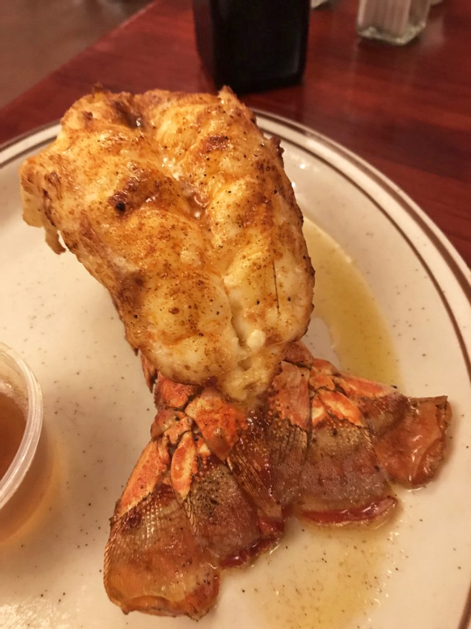 Talk about an undersea treasure! This lobster tail is so golden, it could be the lost city of Atlantis' most prized possession.