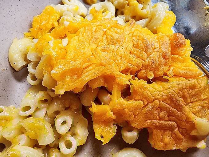 Mac and cheese or edible sunshine? This gooey masterpiece is what childhood dreams are made of, but all grown up.