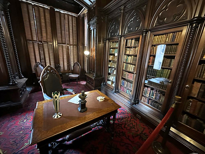 Shh! The books are sleeping. This cozy nook would make any bibliophile swoon faster than Mr. Darcy's proposal.