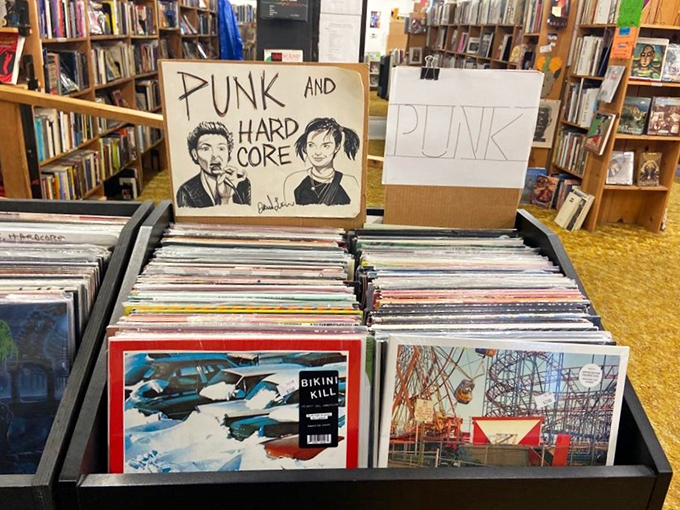 Punk's not dead, it's just well-organized! Vinyl enthusiasts can dive into a sea of rebellion, where The Clash meets The Ramones in perfect harmony.