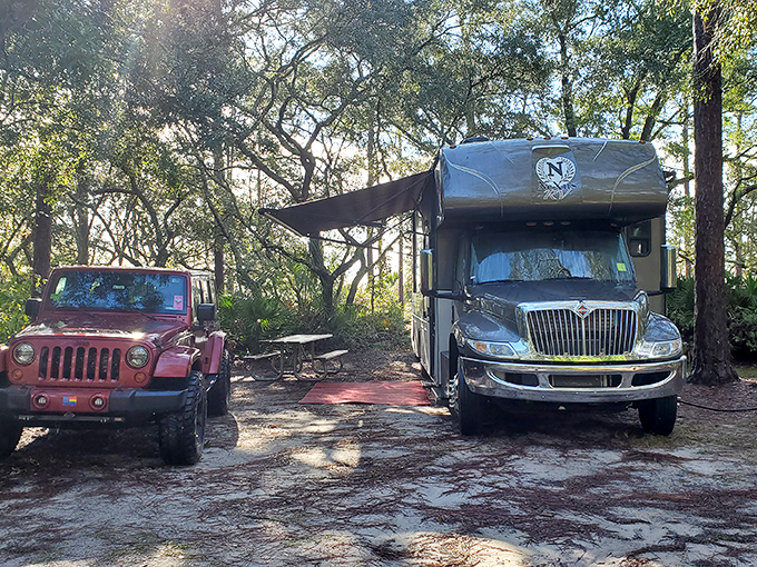 Camping with a view: Where your RV becomes a riverside penthouse. Who needs room service when you've got nature on your doorstep?