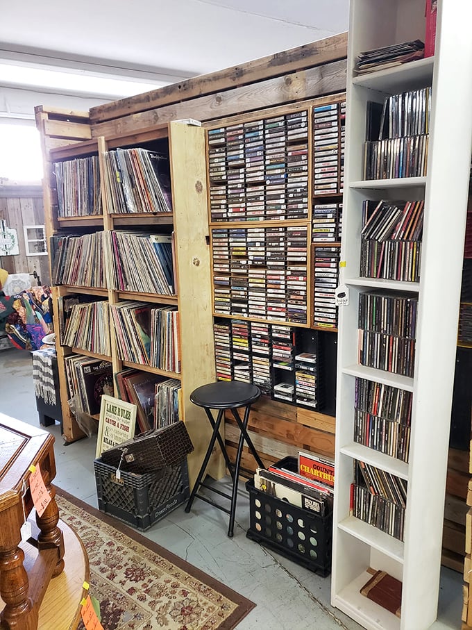 Vinyl paradise or cassette heaven? Either way, this music corner is spinning with nostalgia. Time to dust off that record player!