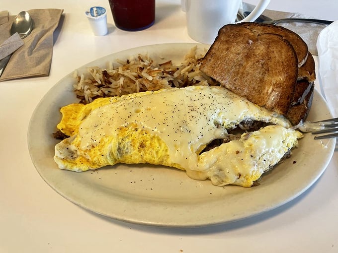 Omelette you in on a secret: This shaved steak creation is what breakfast dreams are made of. Fluffy eggs meet savory steak in perfect harmony.