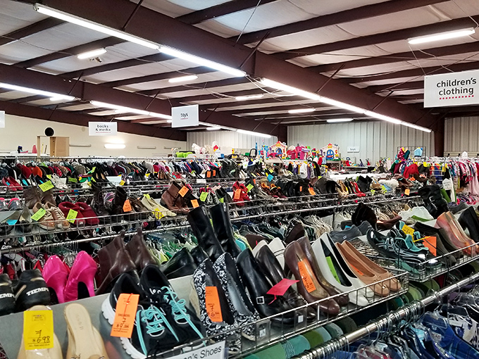 If Imelda Marcos had a garage sale, it might look something like this. A shoe lover's paradise where every step leads to a new style adventure.