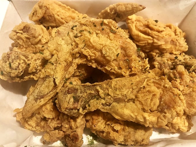 Behold, the pi&egrave;ce de r&eacute;sistance! This Signature Fried Chicken is crunchier than your dad's favorite vinyl records.