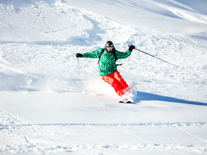 Schussing down the slopes: At Boyne Highlands, even beginners can feel like Olympic champions. Just remember, trees don't move out of your way!