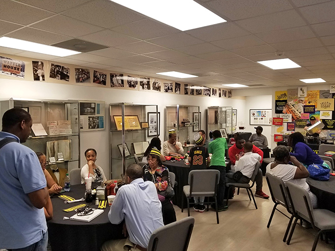 Class is in session at Waffle University! These eager visitors are getting schooled in the art of the perfect hash brown.