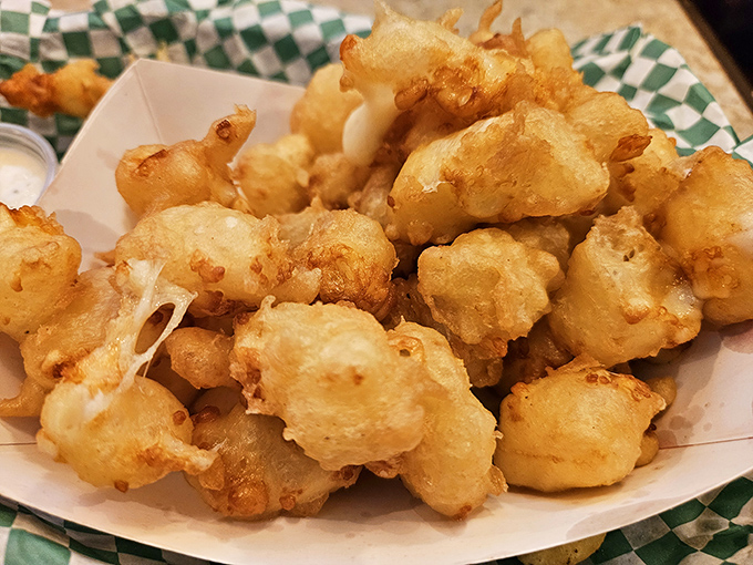 Cheese curds: The unsung heroes of the appetizer world. Crispy on the outside, gooey on the inside &ndash; it's a textural tango in your mouth!