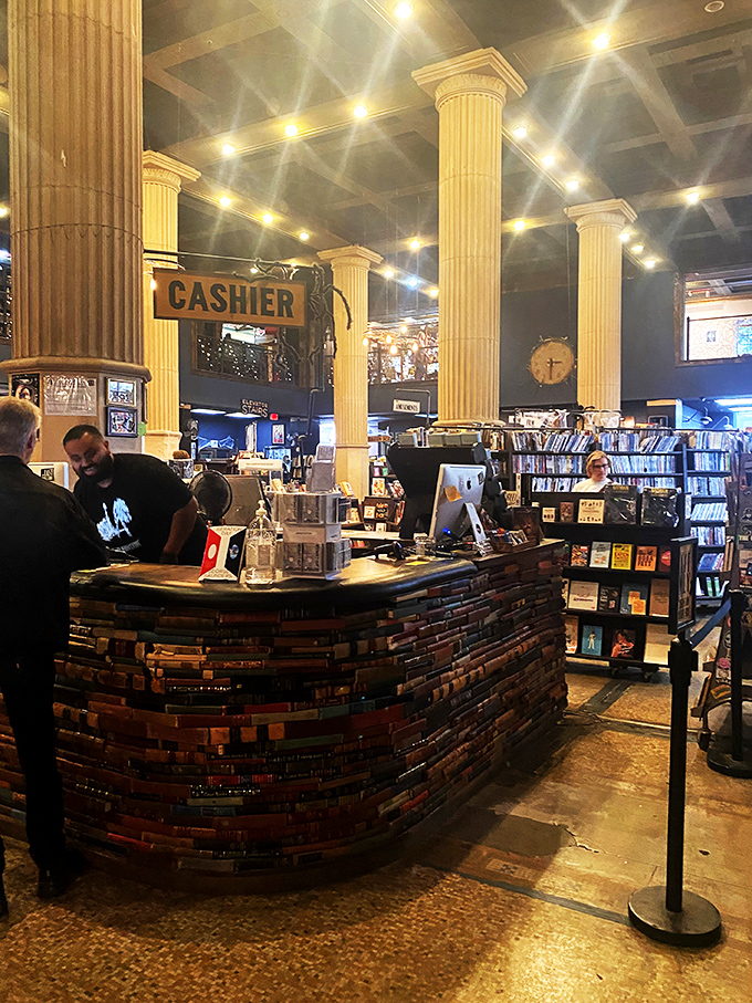 Who knew paying for books could be so stylish? This book-built counter is the perfect blend of form and function, a true literary work of art.