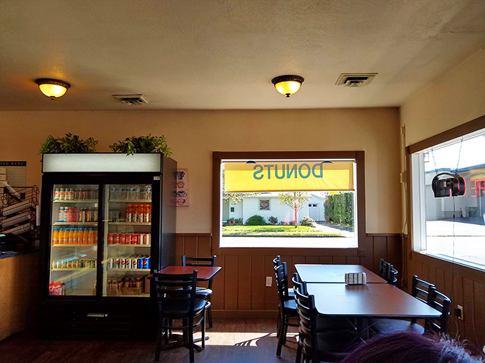 Retro charm alert! This dining area feels like a time capsule from simpler days when calories didn't count and diets were just fads.