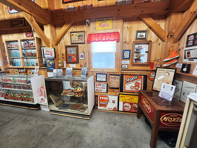 Step right up to the Moxie time machine! This display is serving nostalgia with a side of fizzy memories.