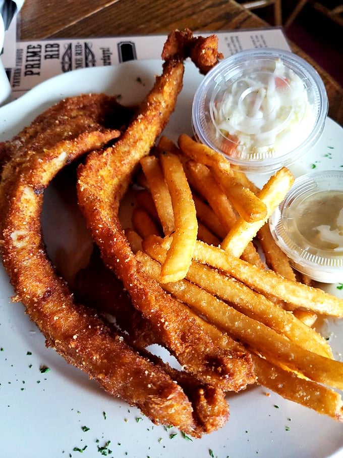 Crispy on the outside, tender on the inside &ndash; this fish is having its very own red carpet moment. And those fries? The perfect co-stars.