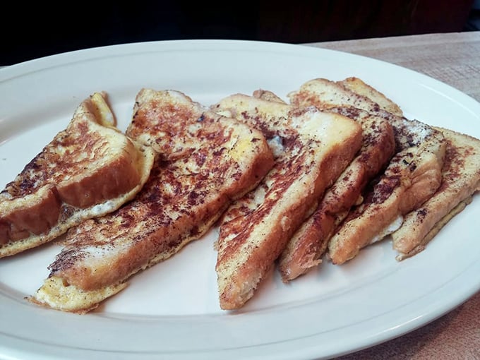 French toast that's dressed to impress! Golden-brown, crispy edges give way to a custardy center. It's breakfast's answer to the little black dress.