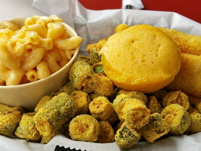 Crispy, golden nuggets of joy! These fried okra bites are like vegetable candy for grown-ups.