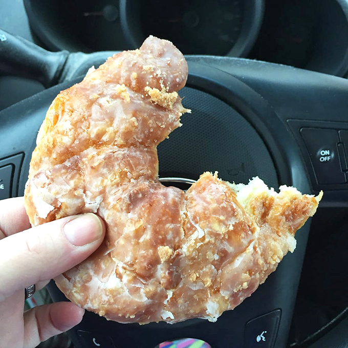 Behold, the glazed croissant in its natural habitat. It's like a donut and a croissant had a delicious love child.