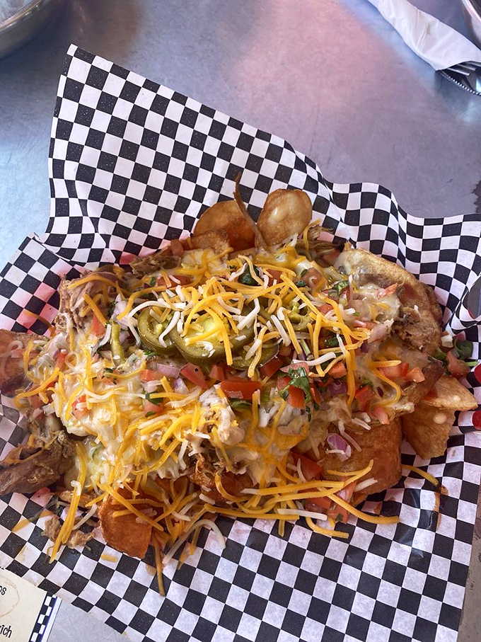 Nacho average appetizer! This mountain of cheesy, meaty goodness is like a fiesta in your mouth. Sharing is caring, but you might not want to.