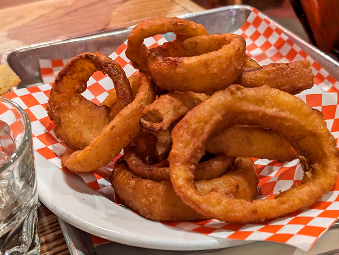 Onion rings fit for royalty! These golden hoops of happiness are so perfectly crisp, they deserve their own crown &ndash; and your undivided attention.