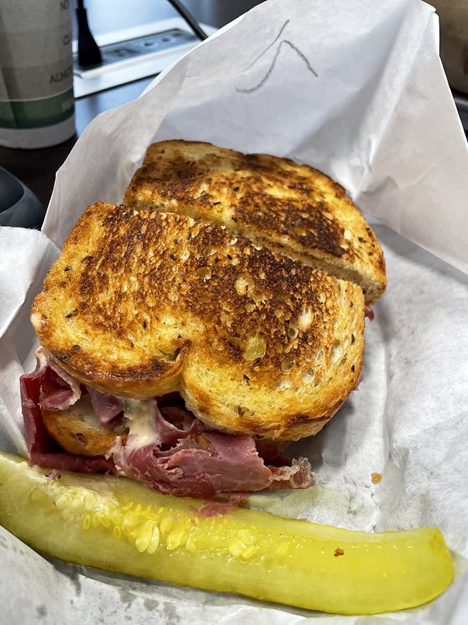 Pastrami perfection! This sandwich is so good, it might make you consider moving to New York &ndash; or maybe just down the street.