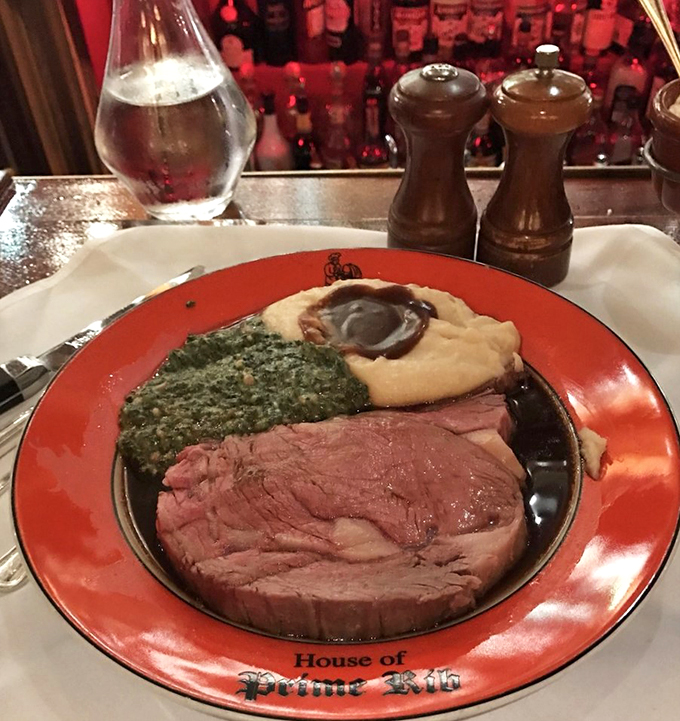 The dynamic duo of dinner! This prime rib and mashed potato combo is like Batman and Robin, if Batman were juicy and Robin were creamy.