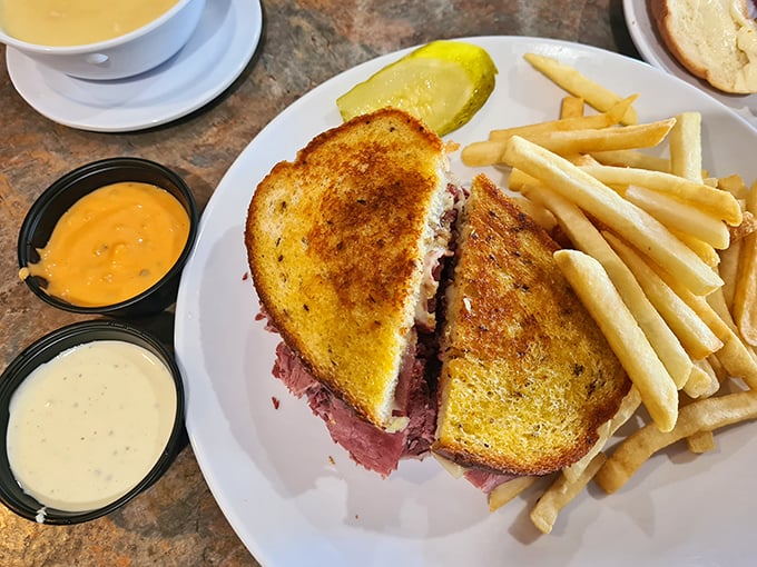 The sandwich that launched a thousand food comas. Crispy, gooey, and unapologetically indulgent – just how lunch should be.