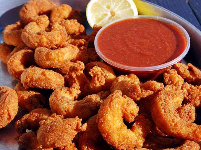 Shrimp so nice, they fried 'em twice! These crispy crustaceans are the ultimate finger food – sorry, chicken wings.