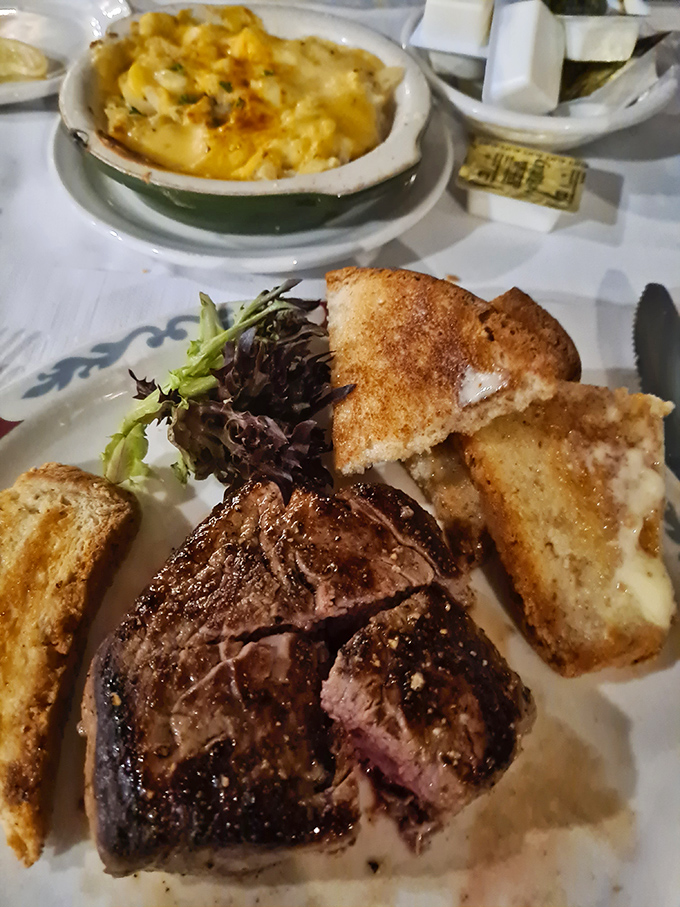 Now that's what I call a knife night out! This steak's so perfectly cooked, it could make a vegetarian reconsider their life choices.