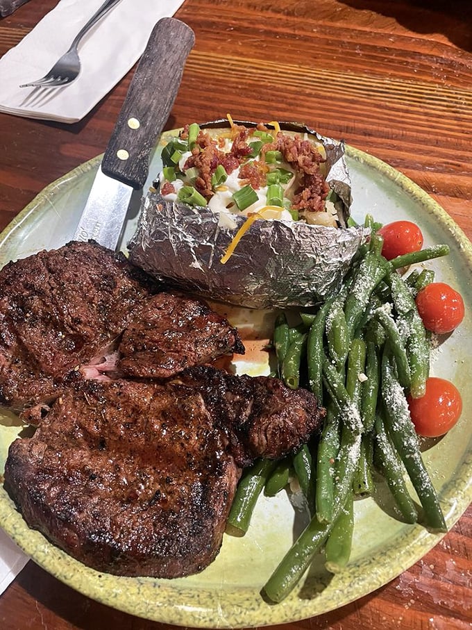 T-bone or not T-bone, that is the question. With a side of asparagus this green, even Hamlet would make a decisive choice.