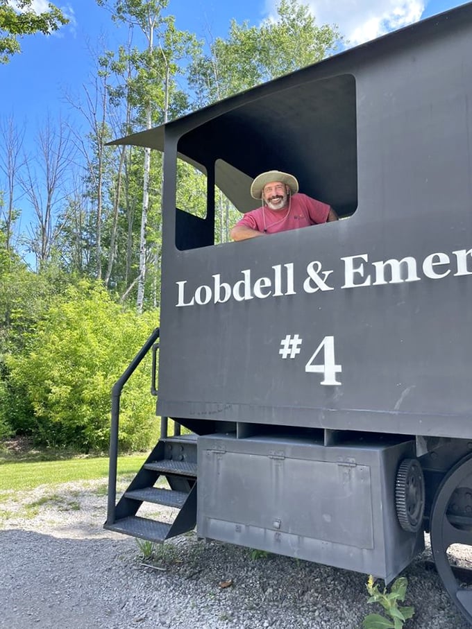 Conductor for a day! This vintage locomotive gives new meaning to the phrase "training for a new career."