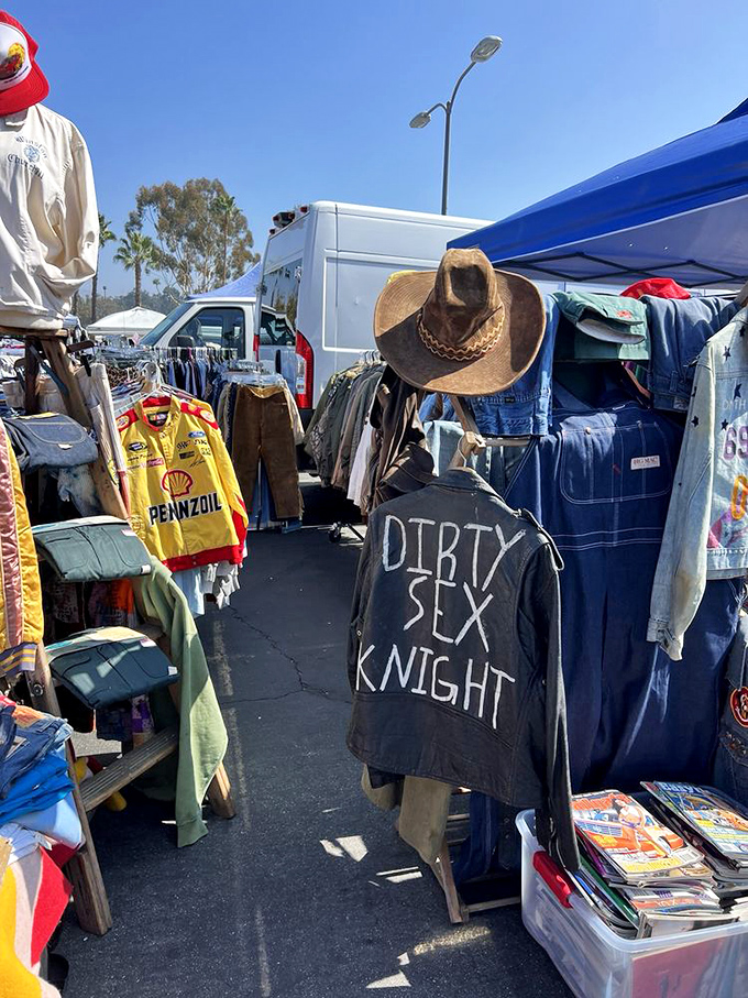 Vintage fashion heaven or time-travel wardrobe department? These racks hold the key to unlocking your inner retro superstar.