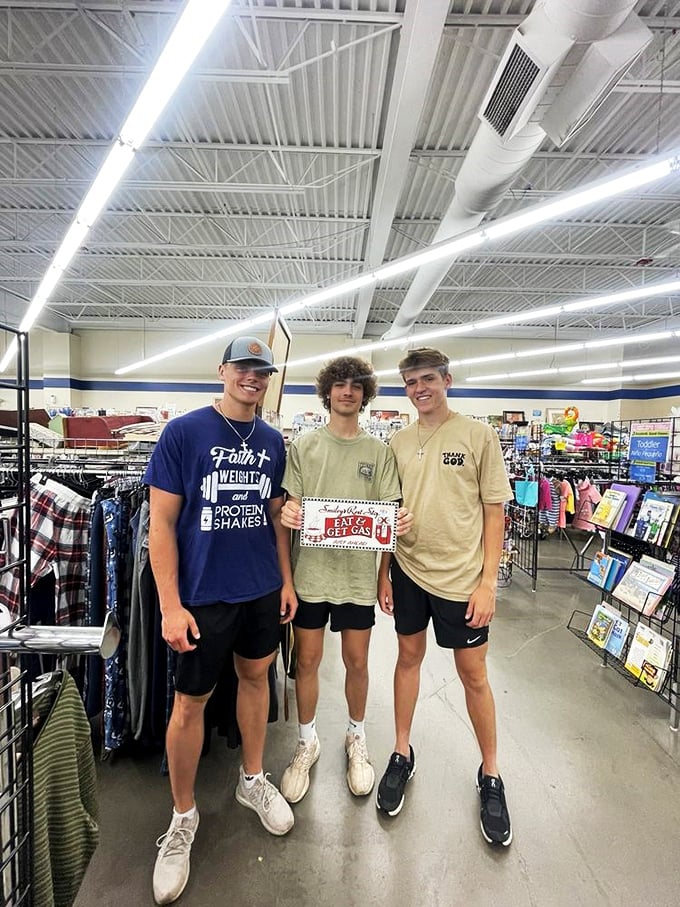 Thrift store gold hunters in their natural habitat. Watch as they unearth treasures from the depths of discount racks.