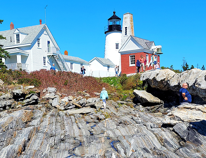 History meets adventure as visitors explore the rocky shoreline. Just don't try to take a souvenir - these rocks are staying put!