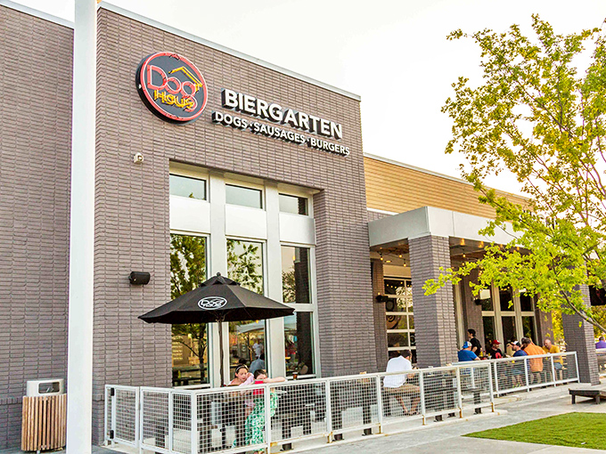 Dog Haus Biergarten: Hot dogs get a gourmet makeover. It's like your childhood favorite grew up, got a job, and started wearing fancy clothes.