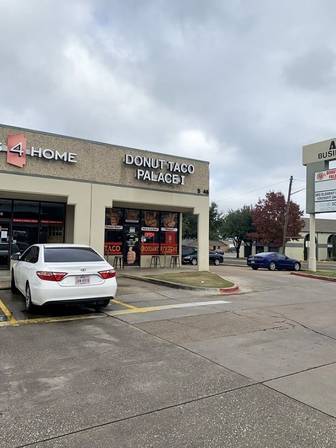 Donut Taco Palace I: Where breakfast and lunch collide in a flavor explosion. It's the United Nations of comfort food.