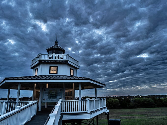 Halfmoon Shoal Lighthouse: The plucky underdog of our lineup. It's survived more drama than a soap opera marathon.