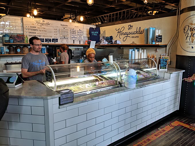 Honeysuckle Gelato: Where Italy meets the South. This counter serves up scoops that'll make you want to do the tarantella in cowboy boots.