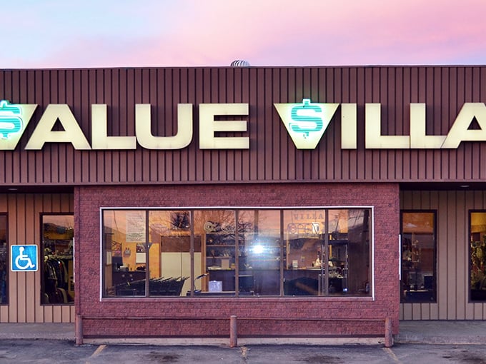 Value Villa: Where bargains go to party. This inviting storefront, bathed in sunset hues, promises a shopping spree that's easy on the eyes and the wallet.