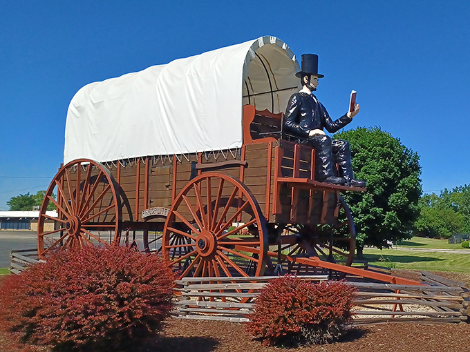 World's Largest Covered Wagon: "Oregon Trail, eat your heart out! This colossal wagon could probably ford rivers without breaking a sweat."