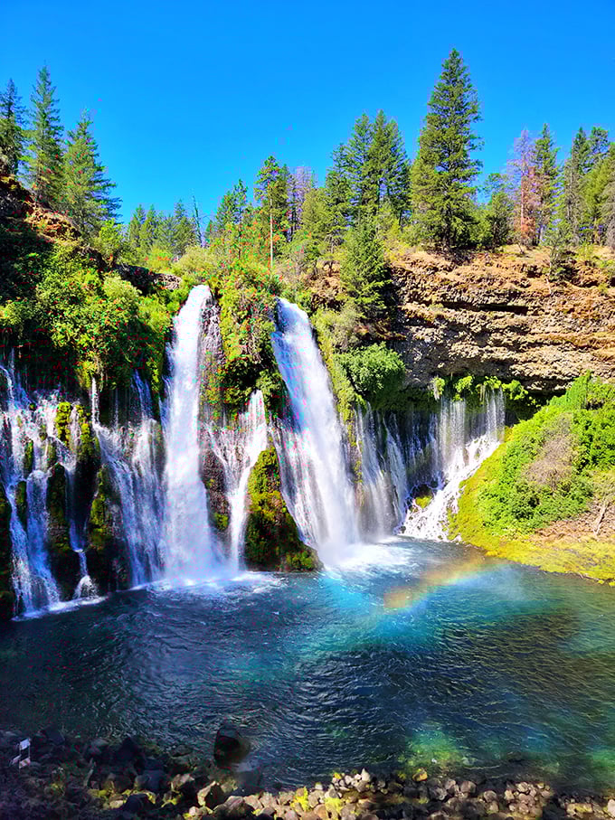 Nature's air conditioning at its finest. Burney Falls keeps its cool, even when you've lost yours hiking to see it.