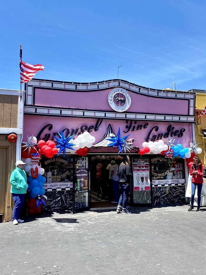Where taffy dreams come true. Carousel Candies looks like it could be the setting for a Katy Perry music video &ndash; colorful, sweet, and slightly surreal.