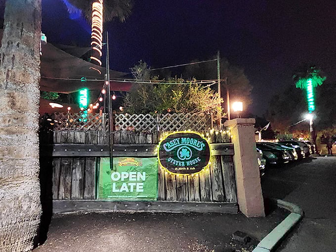 At Casey Moore's, the oysters are fresh, the beer is cold, and the ghosts are always on tap. Cheers to supernatural sips!