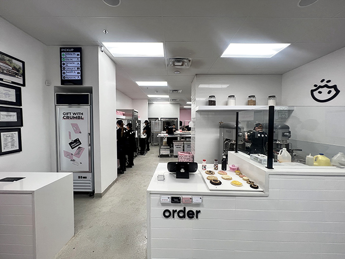 Cookies so fresh, they make your grandma's recipe look like stale bread! Crumbl's minimalist design hides a world of sugary wonders.