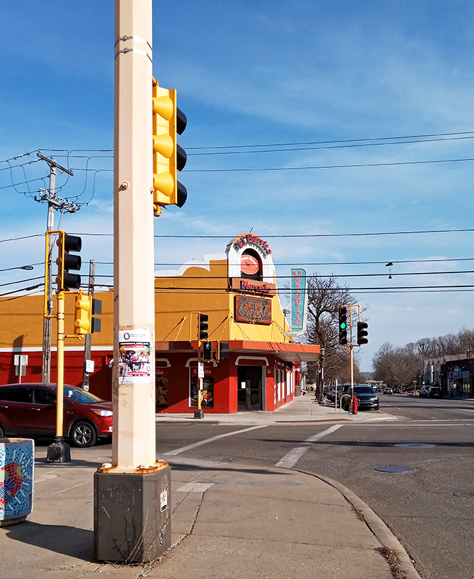 El Burrito Mercado: A feast for all senses! This colorful mural-adorned building is like a portal to Mexico, right in the heart of St. Paul.