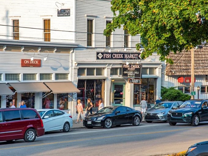 Fish Creek's harbor: A slice of nautical paradise. The boats bob gently in the water, as if they're dancing to a silent Door County waltz.