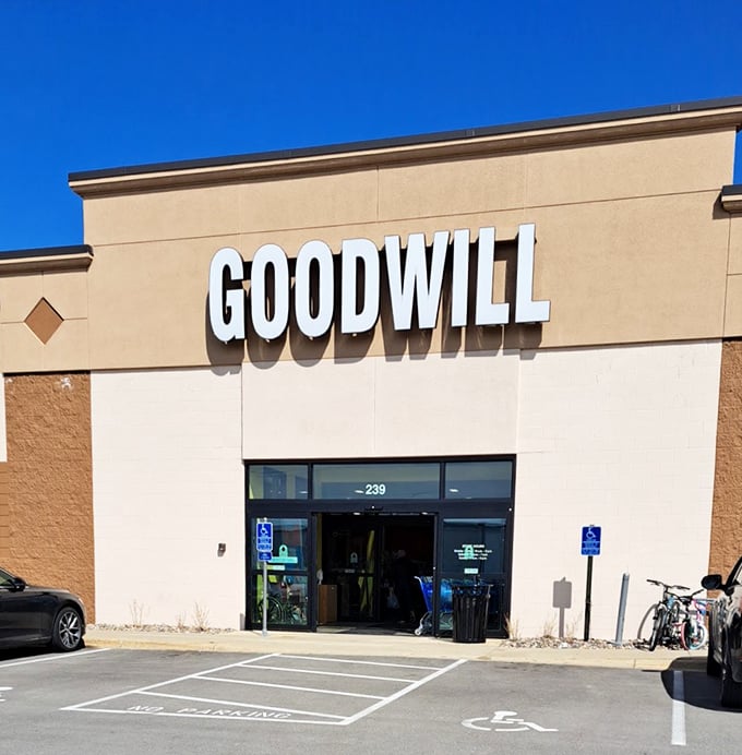 This Goodwill is like a time machine with price tags. Travel through decades of style without breaking the space-time continuum (or your budget).