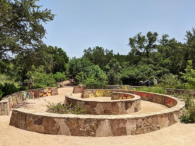 Like stepping into a living art gallery, this colorful labyrinth invites you to slow down and explore. Vibrant murals swirl around as nature&rsquo;s beauty surrounds you&mdash;proof that even a garden can be a masterpiece!
